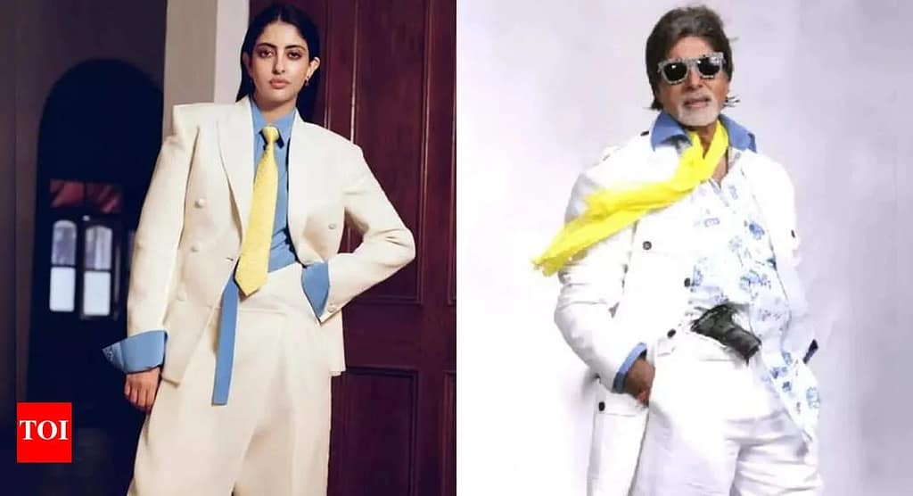 Navya Nanda's Power Suit Look: A Modern Tribute to Amitabh Bachchan's ...